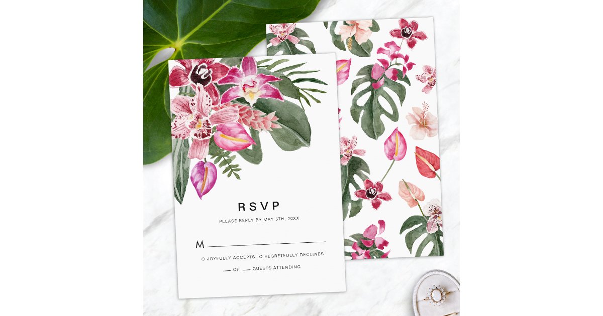 Tropical RSVP Card | Zazzle