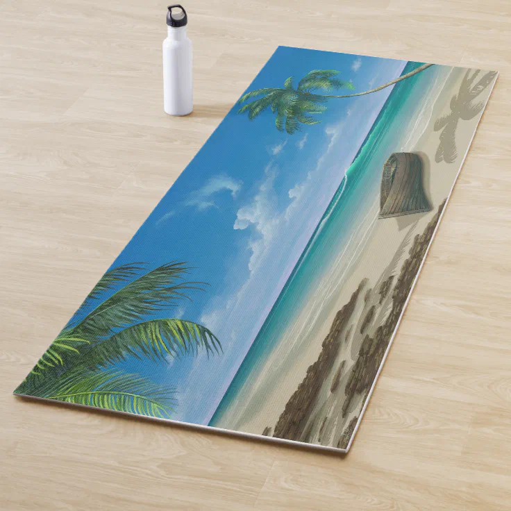Tropical Sandy Beach Paradise Yoga Mat | Zazzle