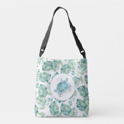Tropical Sea Turtle Bridesmaid Proposal Gift Crossbody Bag | Zazzle