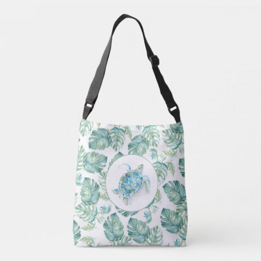 Tropical Sea Turtle Bridesmaid Proposal Gift Crossbody Bag | Zazzle