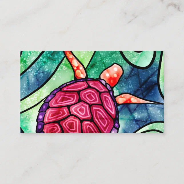 Tropical Sea Turtle Nautical Business Card | Zazzle