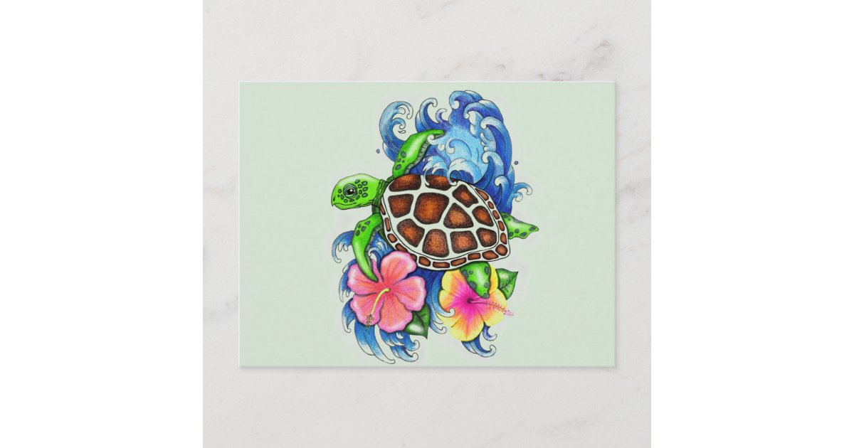 Tropical Sea Turtles Postcard | Zazzle