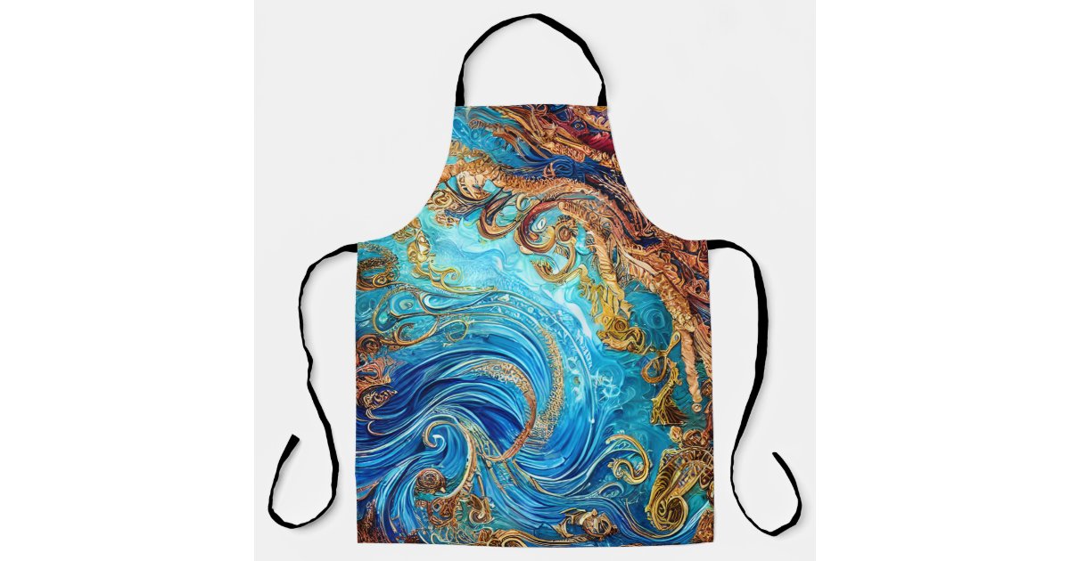 Tropical Seascape Beach Ocean Waves Apron | Zazzle