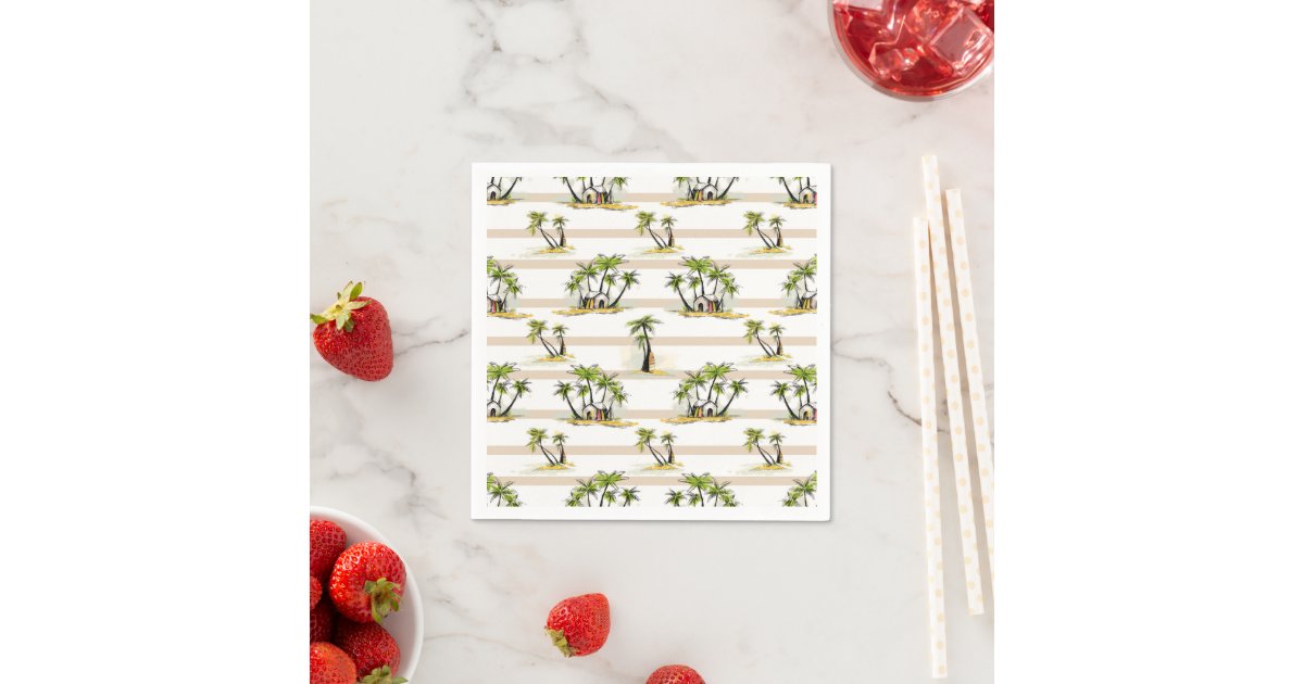 Tropical Shack And Palms Napkins | Zazzle