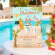 Tropical Snowmen floater Palm Christmas in July Invitation | Zazzle