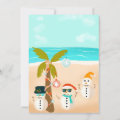 Tropical Snowmen floater Palm Christmas in July Invitation | Zazzle