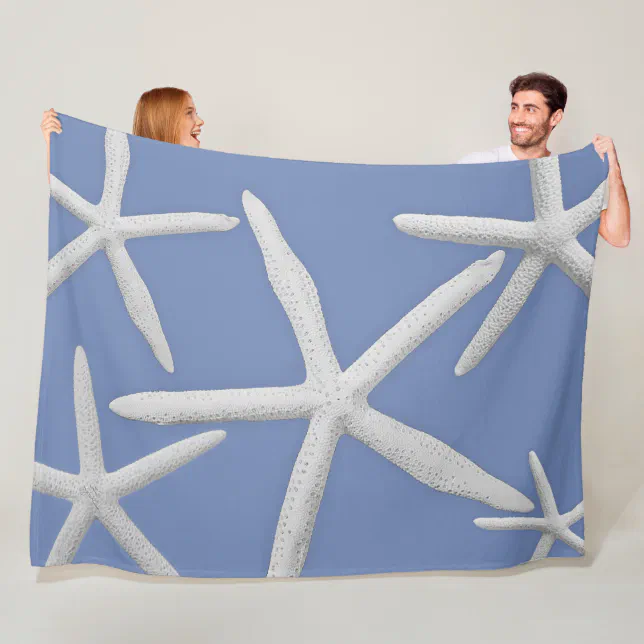 Tropical Starfish Sea Life Sea Blue Beach Fleece Blanket | Zazzle