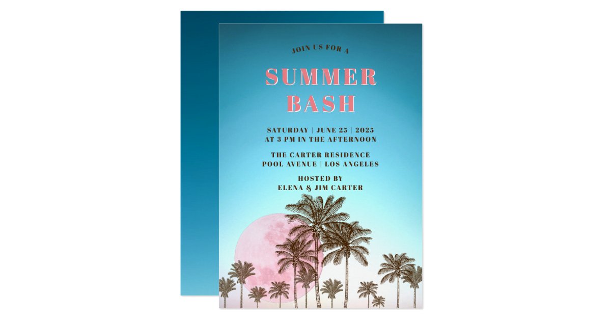 TROPICAL SUMMER BASH PARTY INVITATION | Zazzle.com