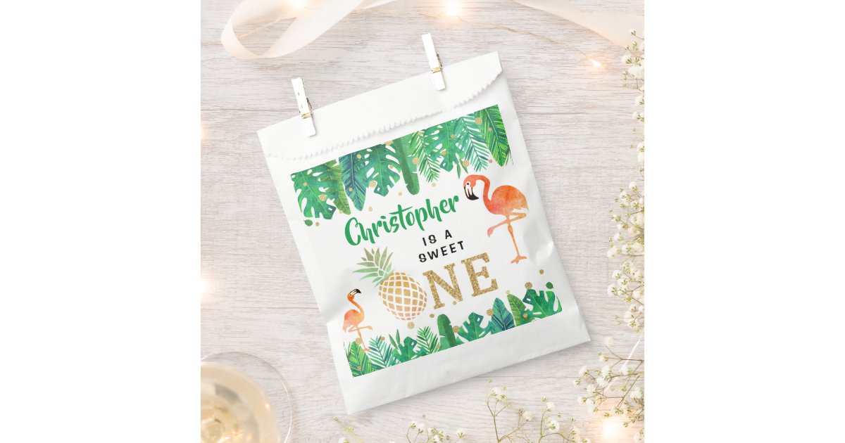 Tropical Summer Beach Luau Boys 1st Birthday Favor Bag | Zazzle