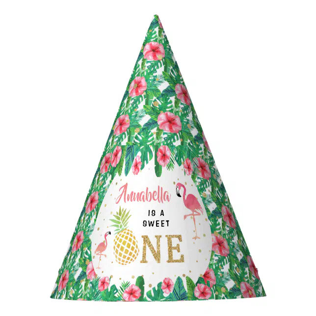 Tropical Summer Beach Luau Girls 1st Birthday Party Hat | Zazzle