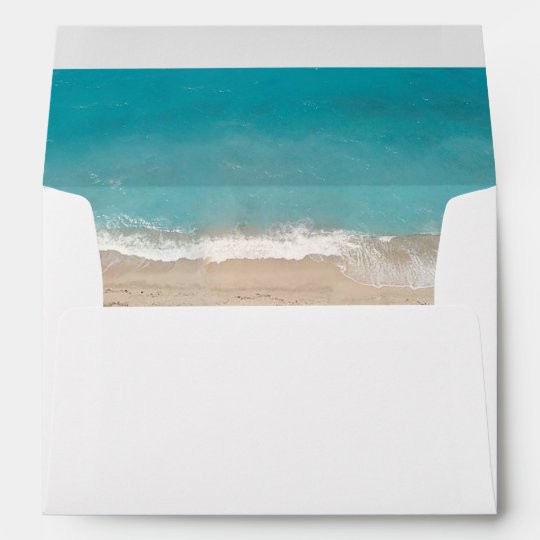 Tropical Vintage Beach Heart Shore Envelope | Zazzle.com