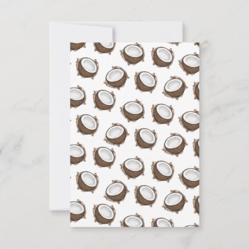 Tropical Summer Brown White Coconut Fruit Pattern Thank You Card | Zazzle