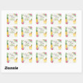 Tropical Summer Cocktail 50th Birthday Party Square Sticker | Zazzle