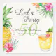 Tropical Summer Cocktail 50th Birthday Party Square Sticker | Zazzle