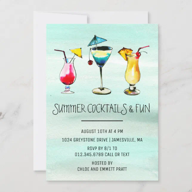 Tropical Summer Cocktail Party Invitation | Zazzle