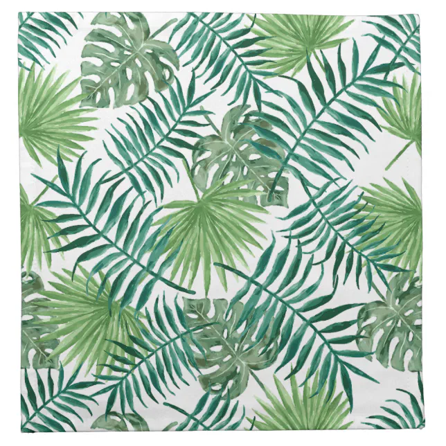 Tropical Summer Exotic Botanic Palm Tree Leaves Cloth Napkin | Zazzle