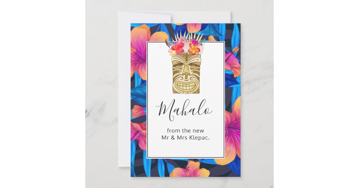 Tropical Summer Floral Thank You Card | Zazzle