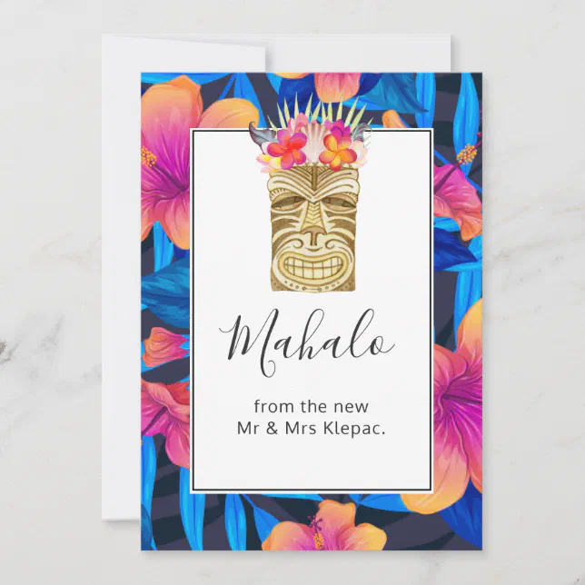 Tropical Summer Floral Thank You Card | Zazzle