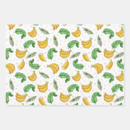 Tropical Summer Fruit Wrapping Paper Set of 3 | Zazzle