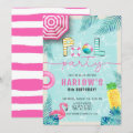 Tropical Summer Fun Girl's Pool Party Birthday Invitation | Zazzle
