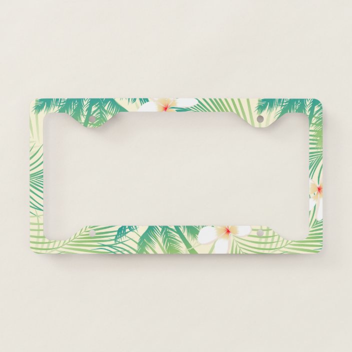 Tropical summer palm trees license plate frame | Zazzle.com