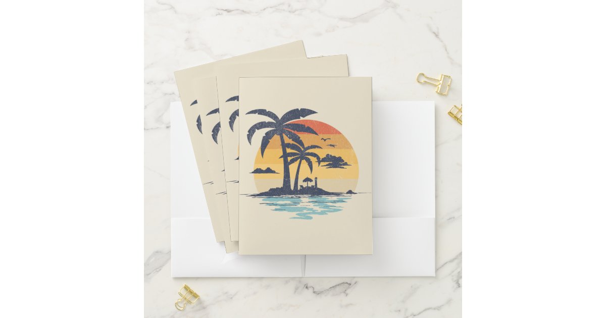 Tropical summer scene pocket folder | Zazzle