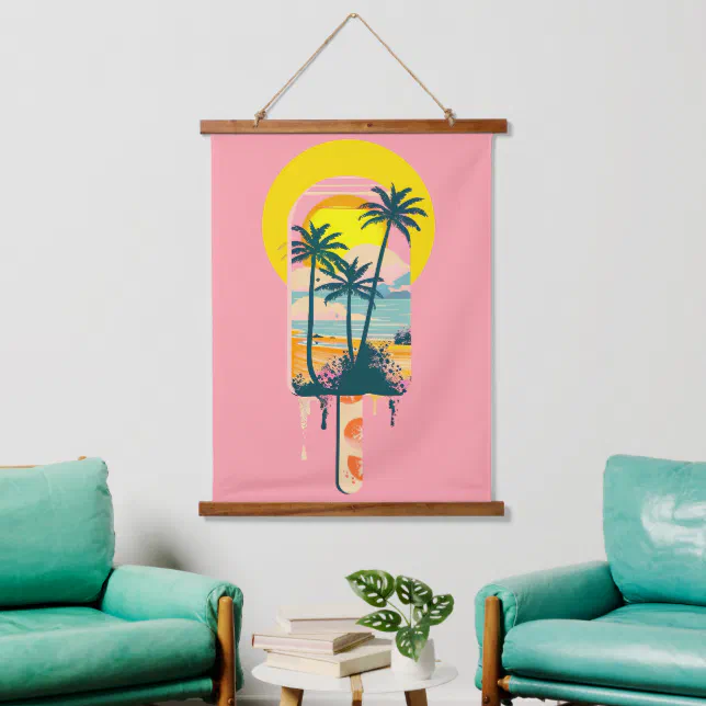 Tropical Summer Sunset Sweets Paradise Hanging Tapestry | Zazzle