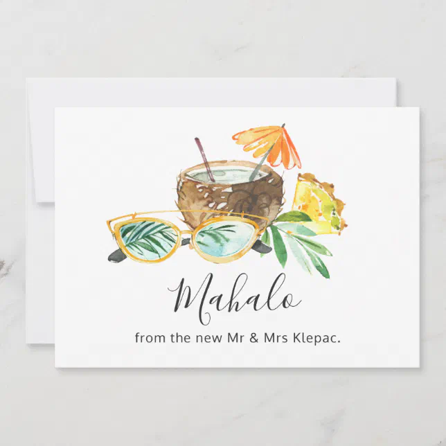 Tropical Summer Thank You Card | Zazzle