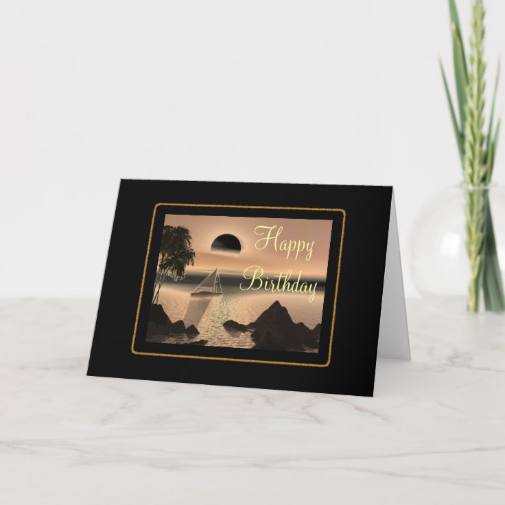 Tropical Sunset Birthday Card | Zazzle