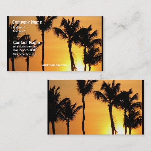 Tropical Sunset Business Card | Zazzle
