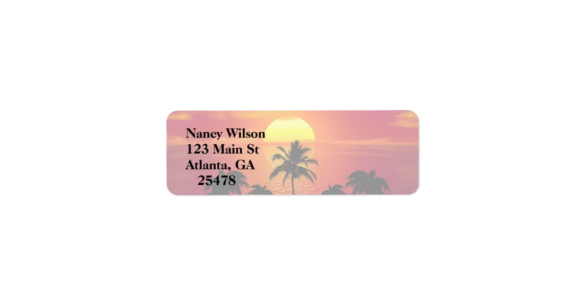 Tropical Sunset Label | Zazzle