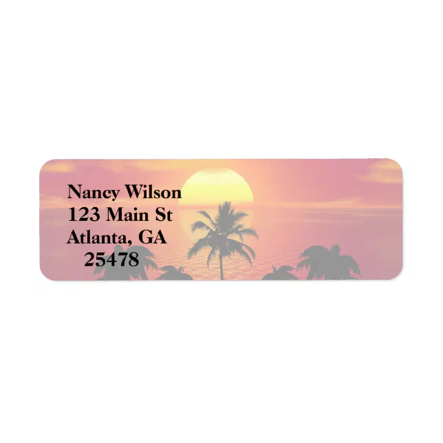 Tropical Sunset Label | Zazzle