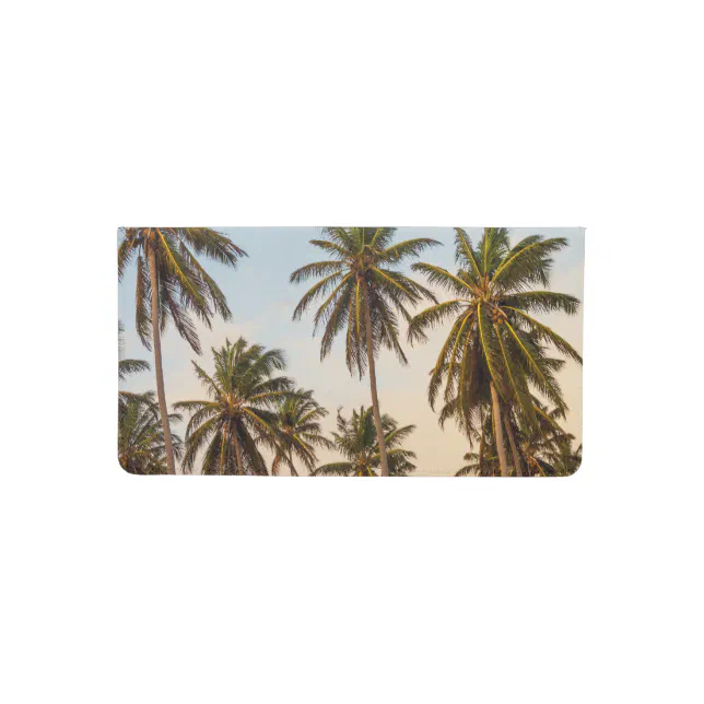 Tropical sunset palm trees in Vintage Style Checkbook Cover | Zazzle