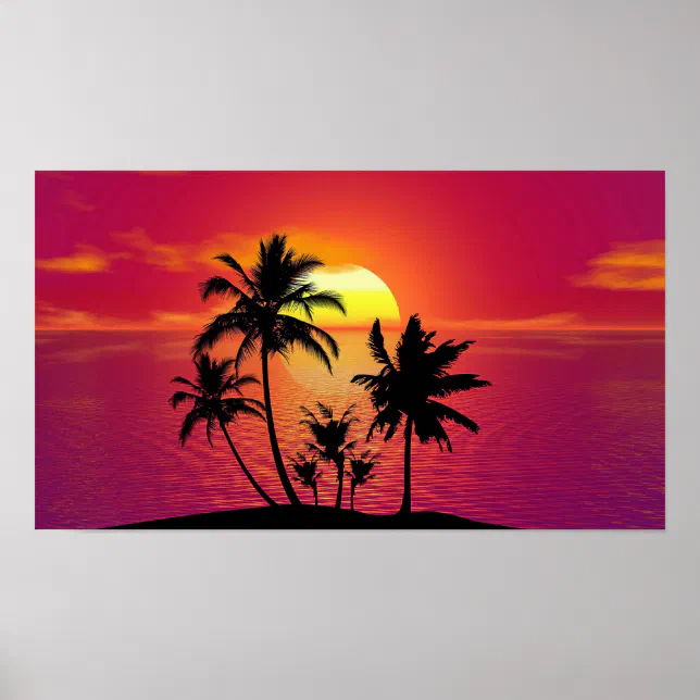 Tropical Sunset Poster | Zazzle