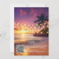 Tropical Sunset QR Code Beach Wedding Invitation | Zazzle