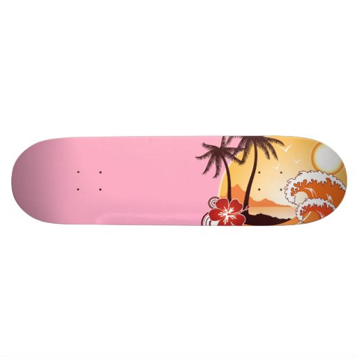 Tropical Sunset Skateboard | Zazzle