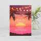 Tropical Sunset String Lights Beach Bridal Shower Invitation | Zazzle