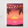 Tropical Sunset String Lights Beach Bridal Shower Invitation | Zazzle