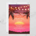 Tropical Sunset String Lights Beach Bridal Shower Invitation | Zazzle