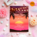 Tropical Sunset String Lights Beach Bridal Shower Invitation | Zazzle