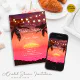 Tropical Sunset String Lights Beach Bridal Shower Invitation | Zazzle