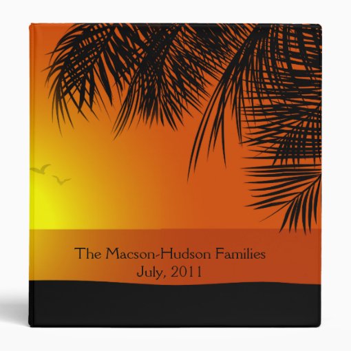 Tropical Sunset Sunrise Beach Photo Album 3 Ring Binder | Zazzle