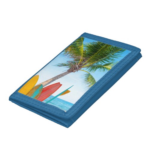 Tropical Surfboard Beach Trifold Wallet | Zazzle