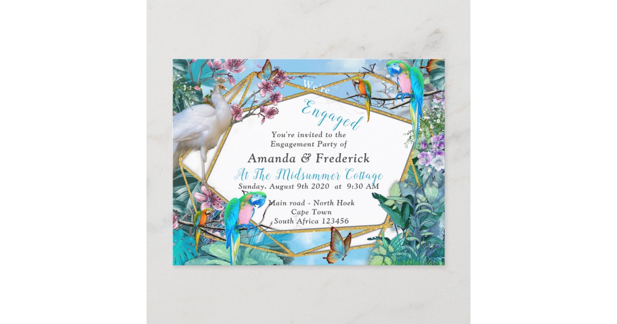Tropical Surreal Landscape Invitation Postcard | Zazzle