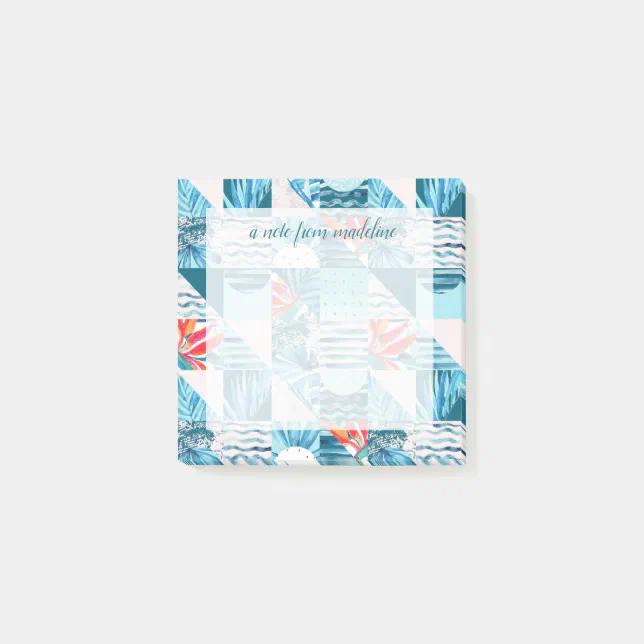 Tropical Teal Geometric Abstract Pattern Post-it Notes | Zazzle
