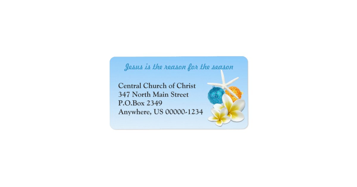 Tropical Themed Christian Church Address Labels | Zazzle