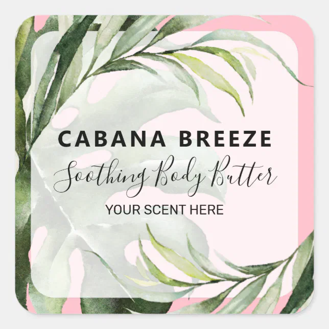 Tropical Themed Pink Product Labels | Zazzle