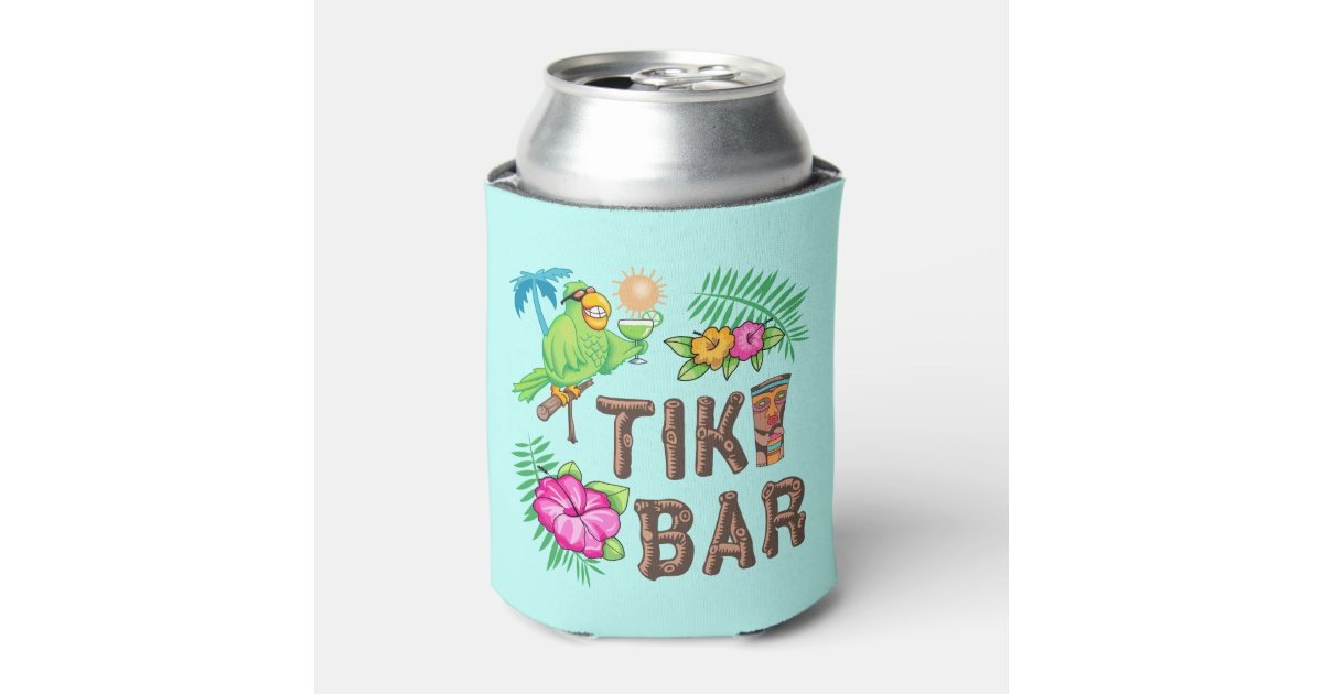 TROPICAL TIKI BAR CAN COOLER | Zazzle