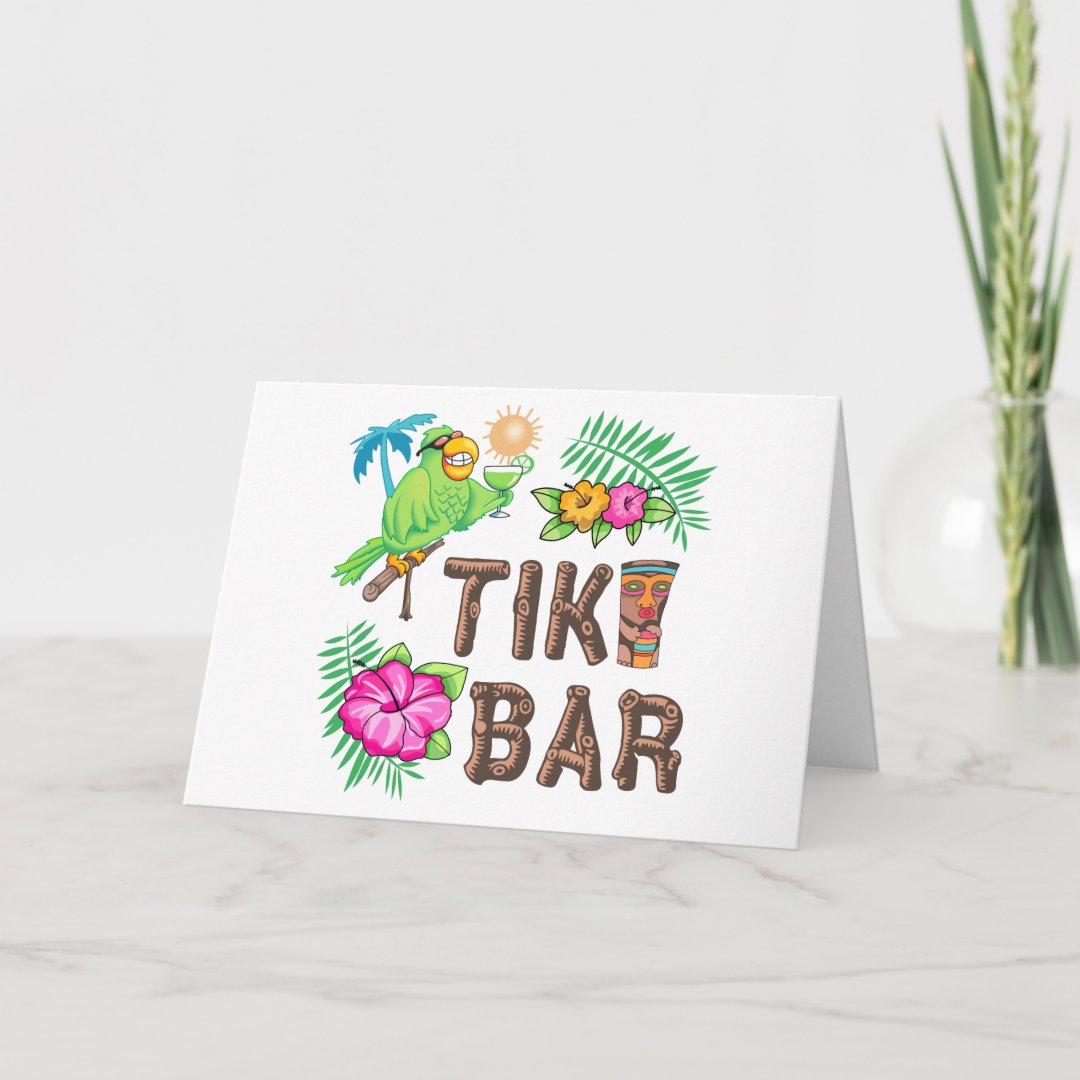 TROPICAL TIKI BAR CARD | Zazzle