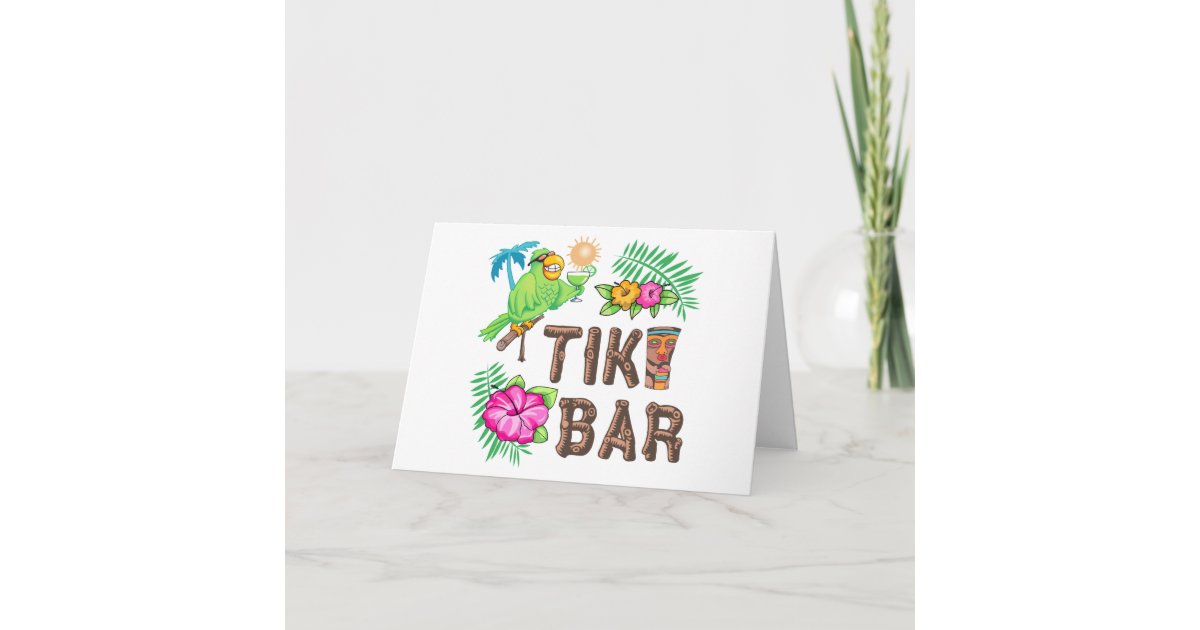 TROPICAL TIKI BAR CARD | Zazzle